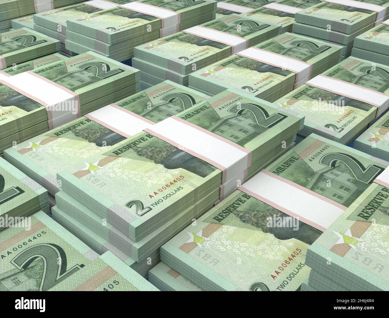 Money of Zimbabwe. Zimbabwean dollar bills. ZWL banknotes. 2 dollars ...