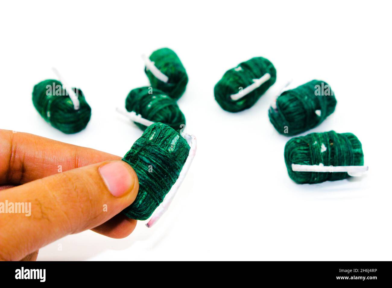 Fire cracker on white background with selective focus Stock Photo - Alamy