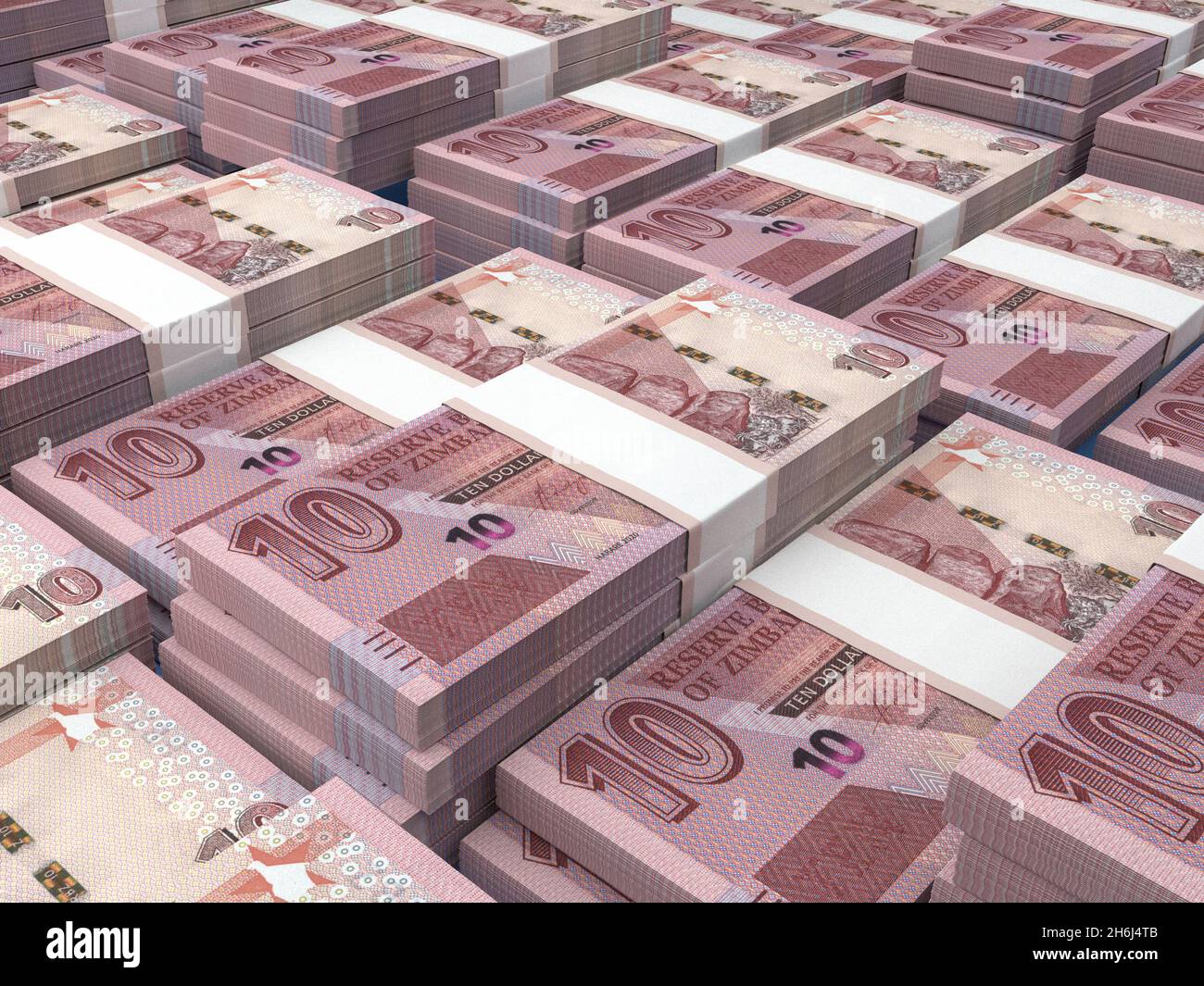 Money of Zimbabwe. Zimbabwean dollar bills. ZWL banknotes. 10 dollars ...