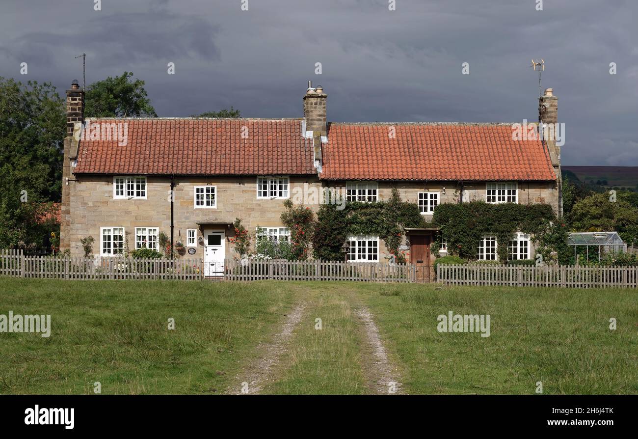GOATHLAND, UNITED KINGDOM - Aug 16, 2021: Typical cottages in Goathland ...