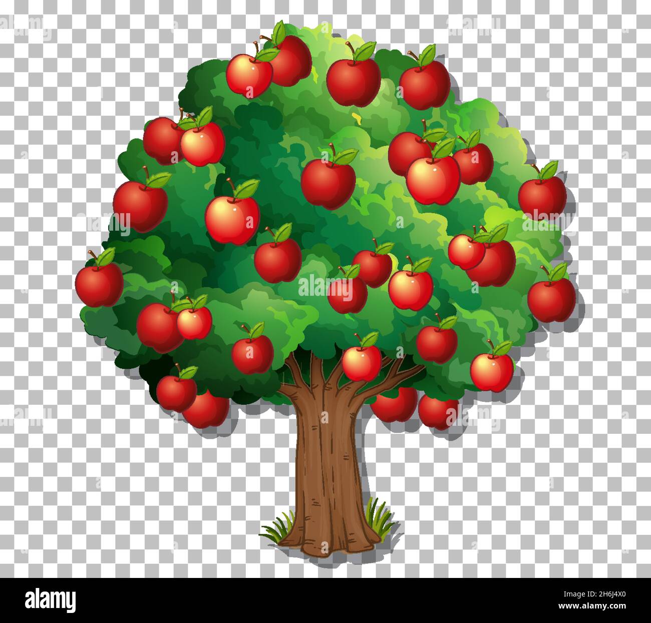 Apple tree on transparent background illustration Stock Vector Image ...