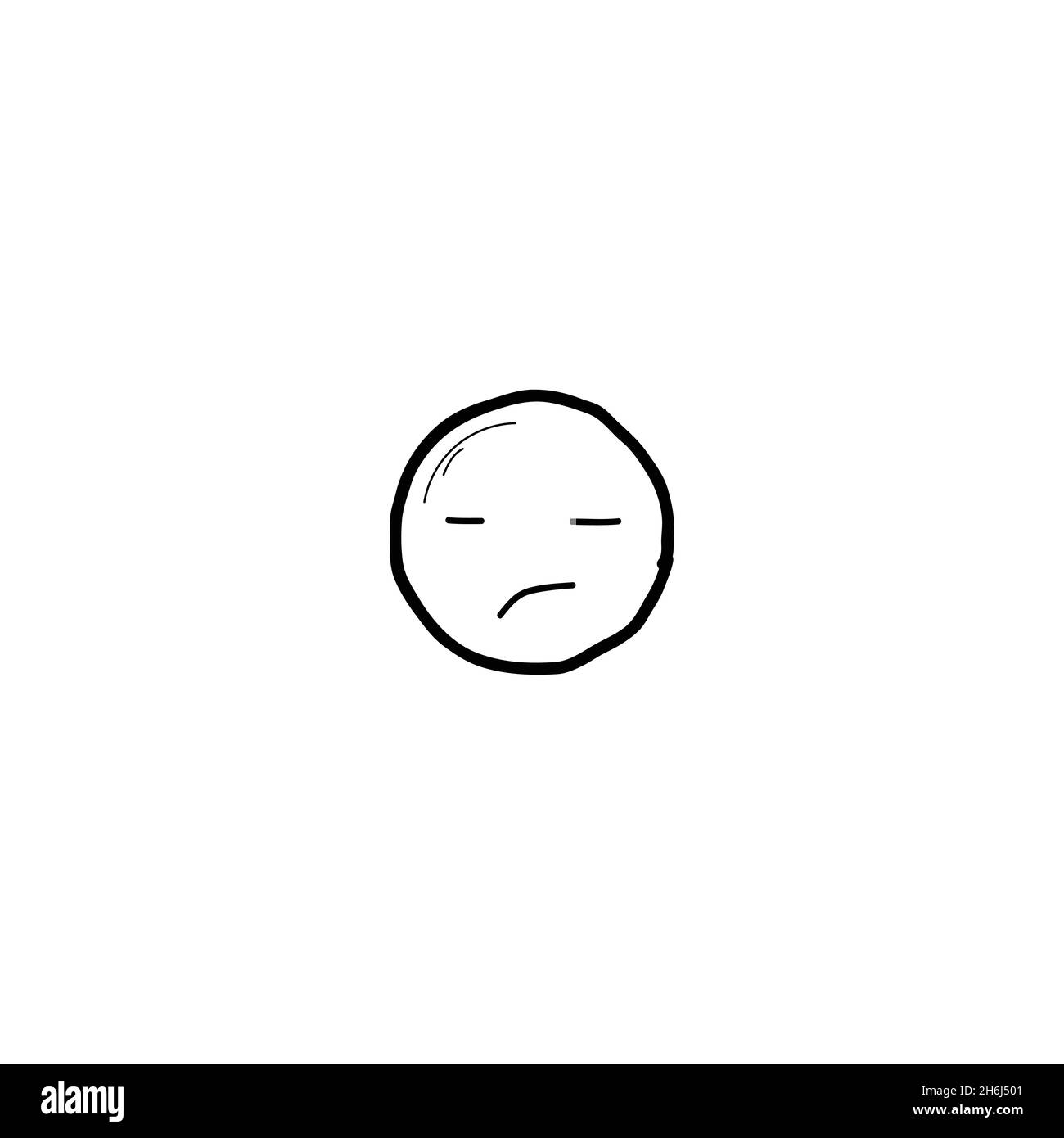 Sad hand drawn doodle emoji Stock Vector Image & Art - Alamy