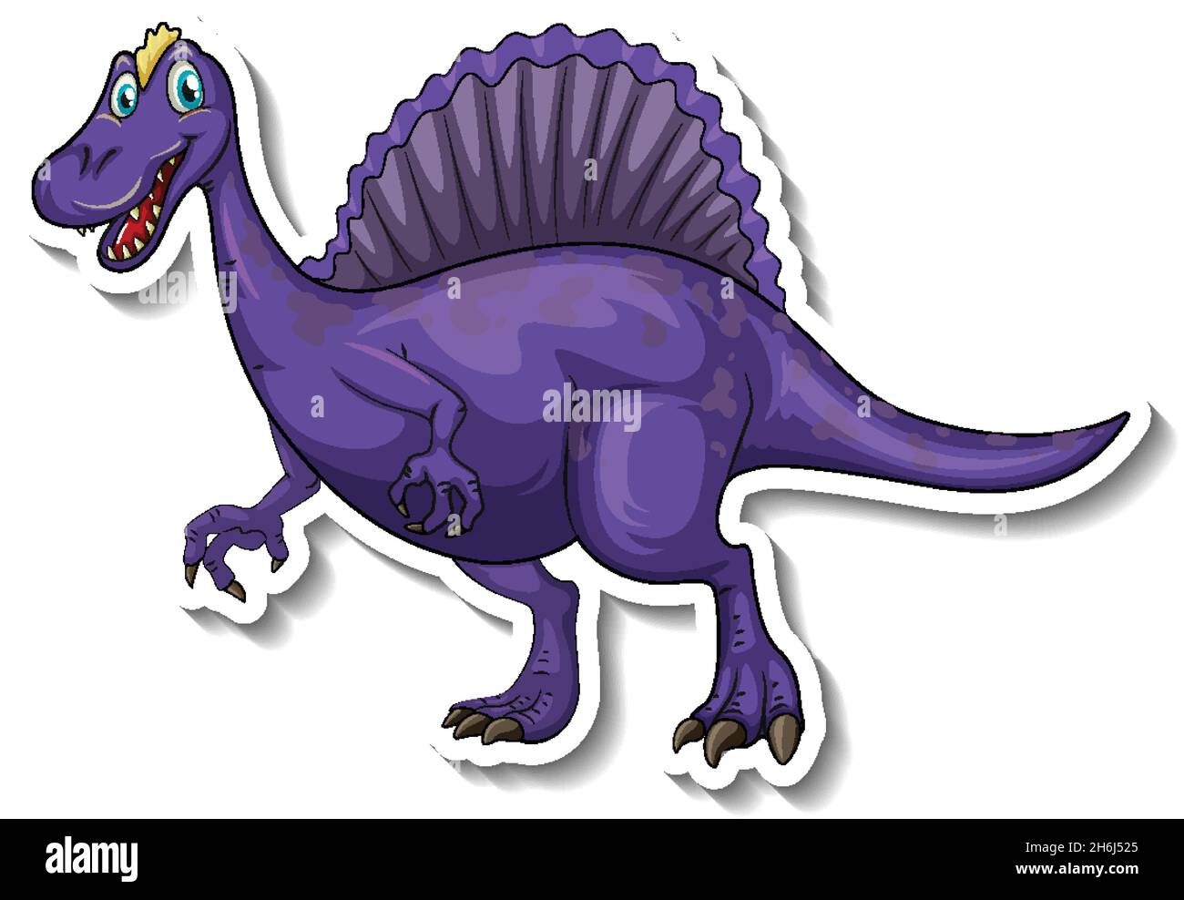 Spinosaurus dinosaur cartoon character sticker illustration Stock ...