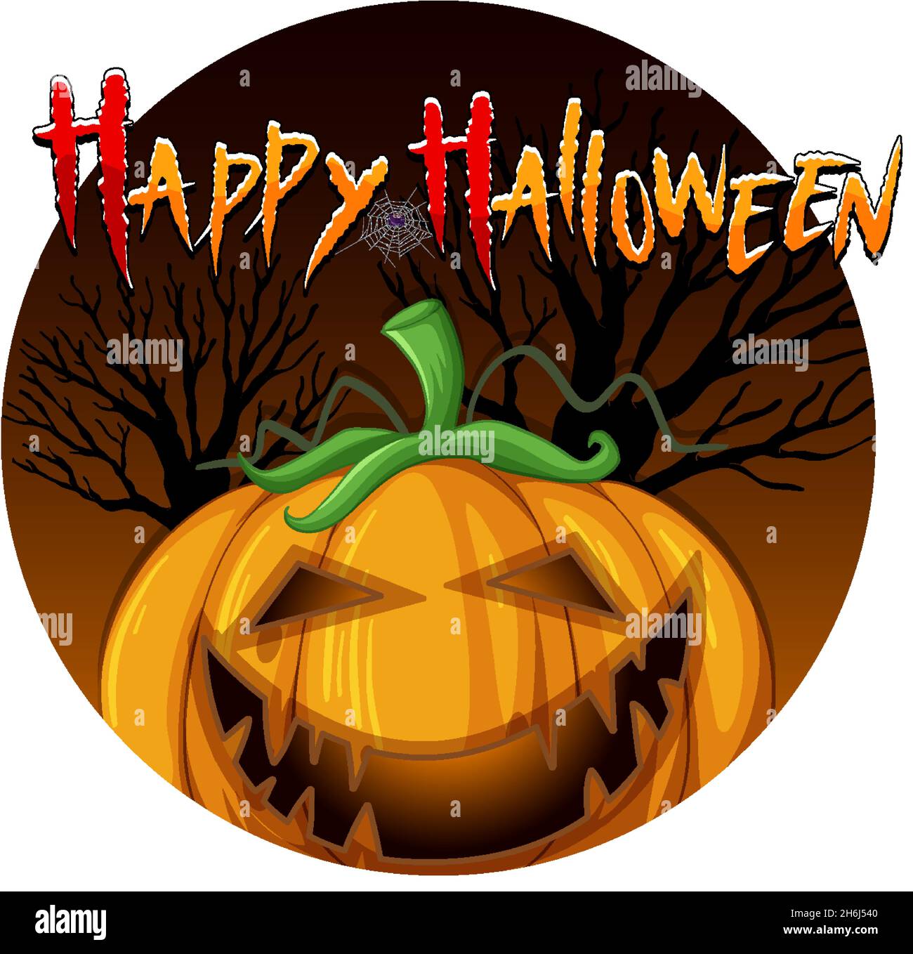 Happy Halloween with Jack o'lantern pumpkin illustration Stock Vector ...