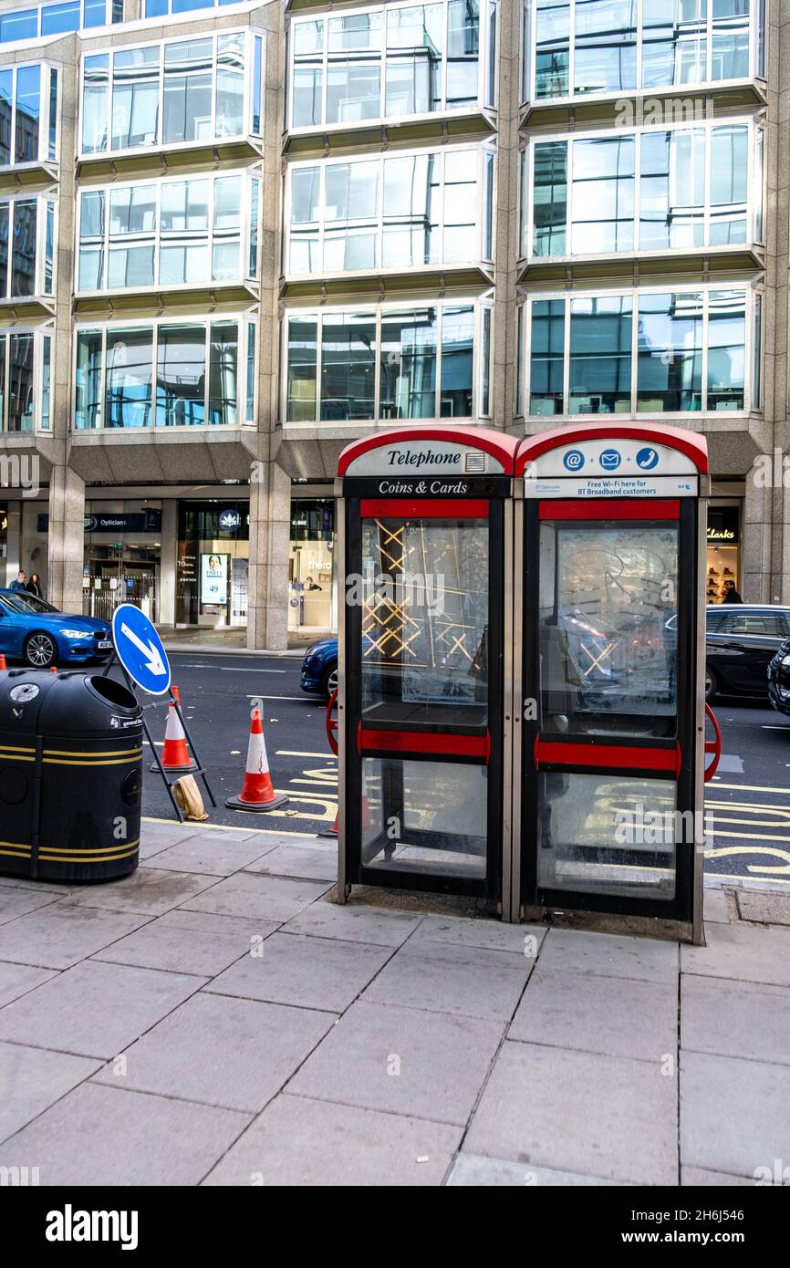Victoria Westminster London England UK, November 7 2021, Two BT or ...