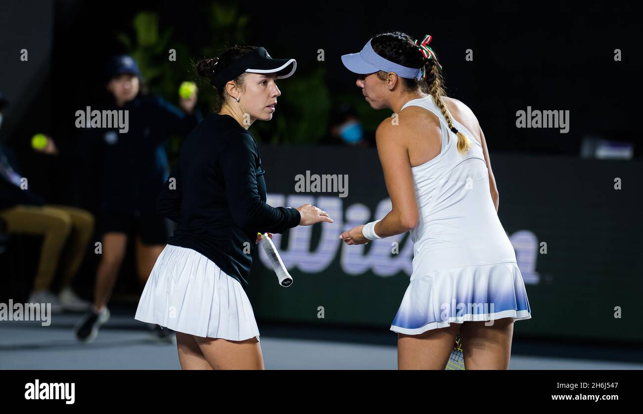 Giuliana Olmos of Mexico & Sharon Fichman of Canada in action during ...