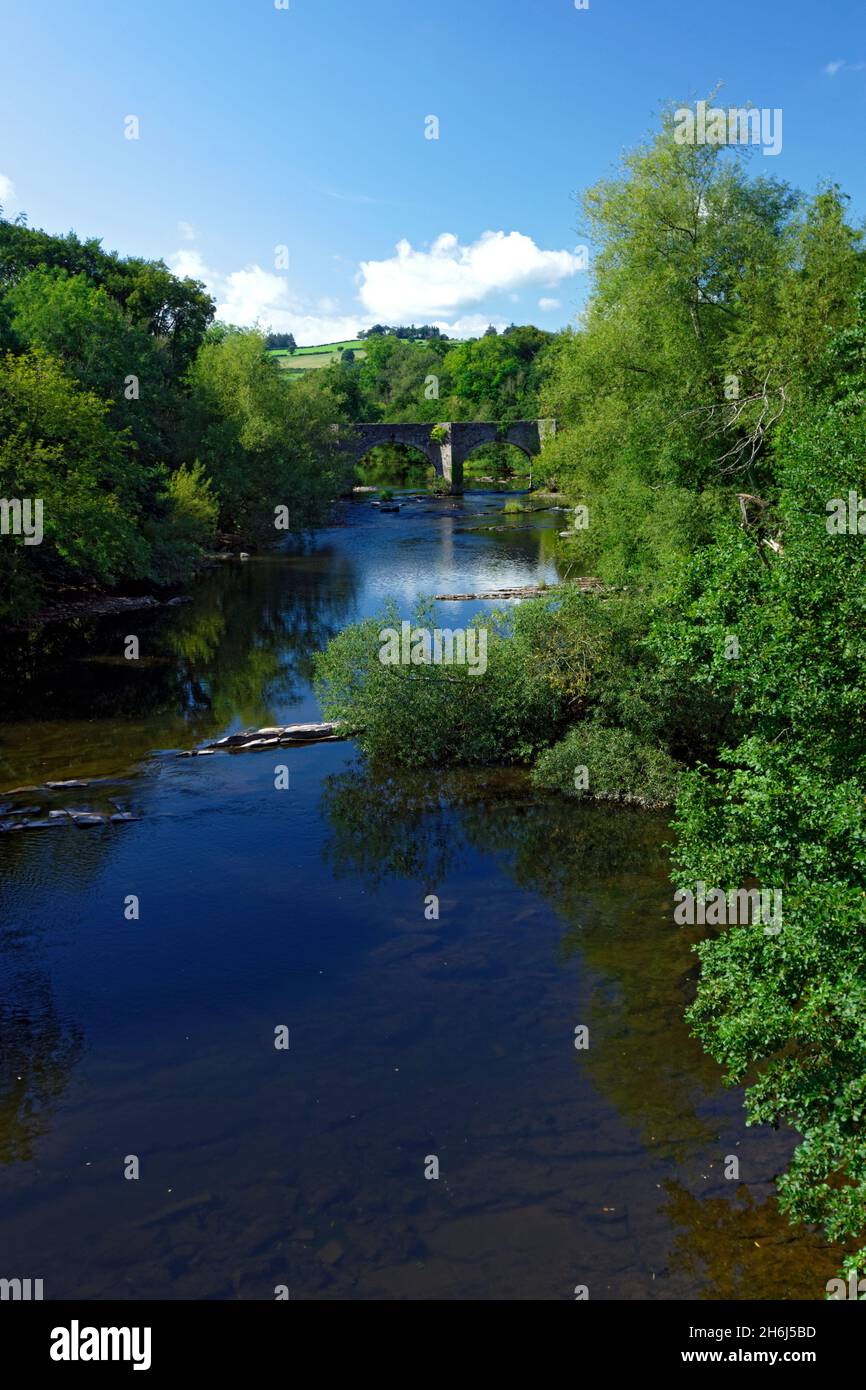 River Usk and Brynich Aqueduct near Brecon, Brecon Beacons National ...