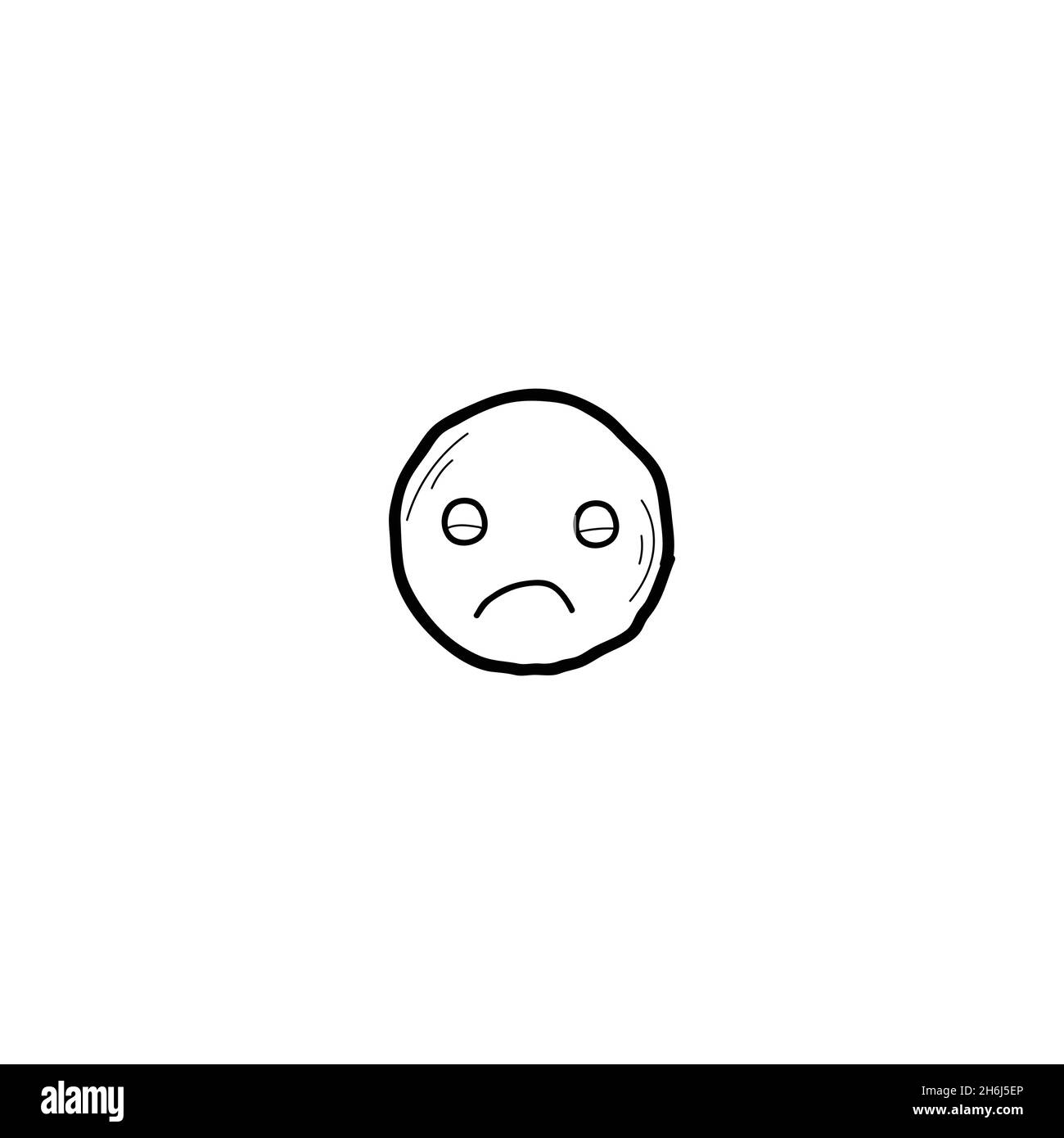 Sad hand drawn doodle emoji Stock Vector Image & Art - Alamy