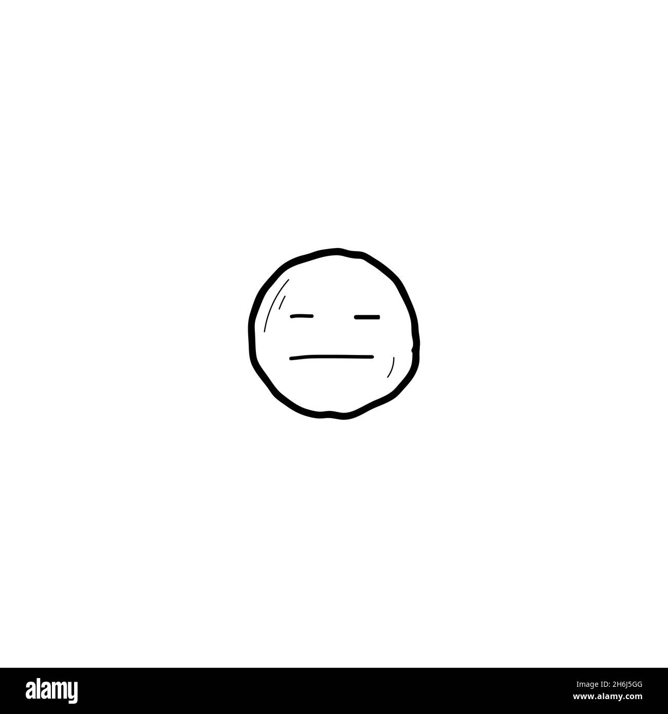 Sad hand drawn doodle emoji Stock Vector Image & Art - Alamy