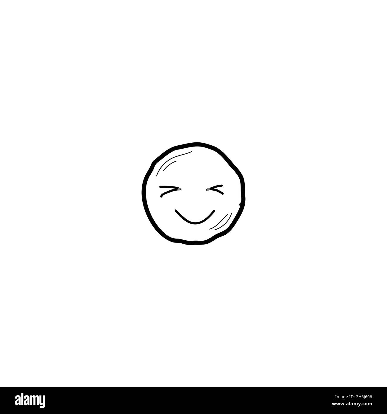 Happy hand drawn doodle emoji Stock Vector Image & Art - Alamy