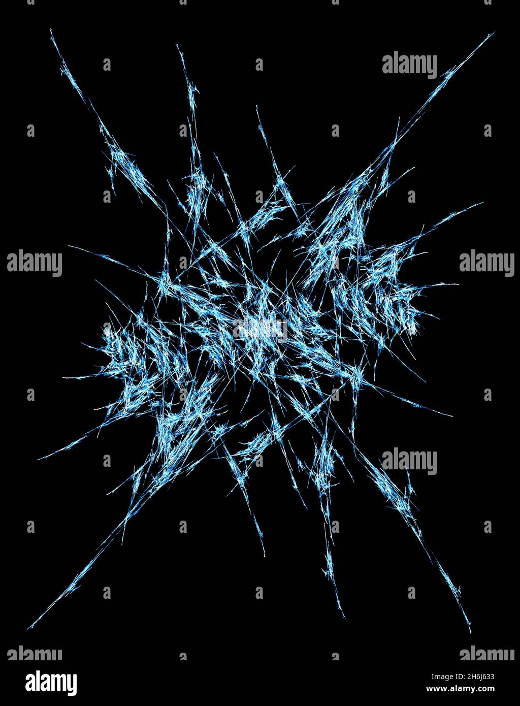 Ice shard brittle threads shape abstract, vertical, isolated, over ...