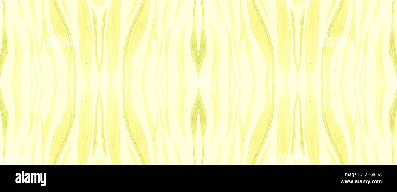 Green Fashion Exotic Print. Seamless Tiger Banner. Wave Abstract Exotic ...