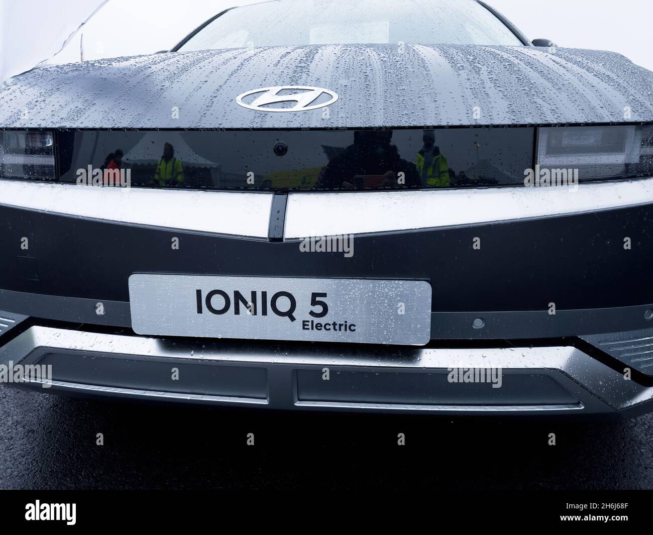 Front view of new Ioniq 5 Electric car by hyundai Stock Photo - Alamy