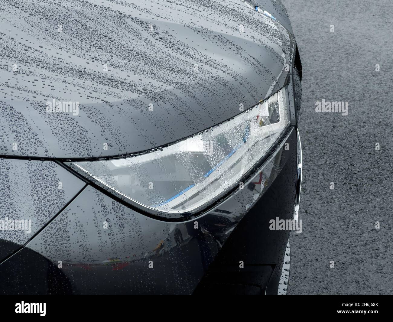 Side lateral view of the radiator grille of new BMW iX xdrive40 326 hp ...