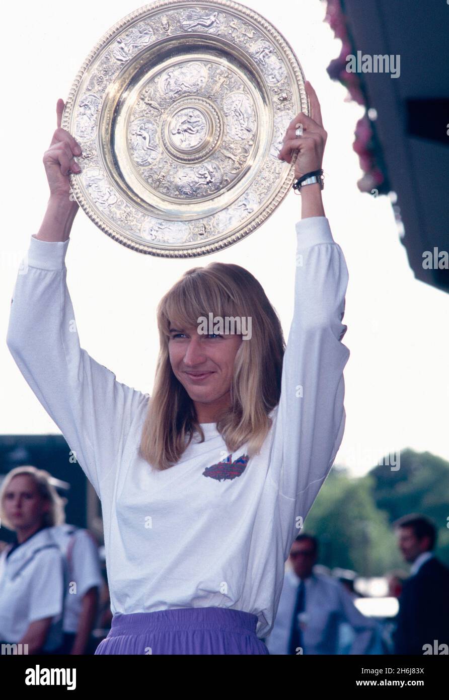 German tennis player Steffi Graf wins the tournament, Wimbledon, UK ...