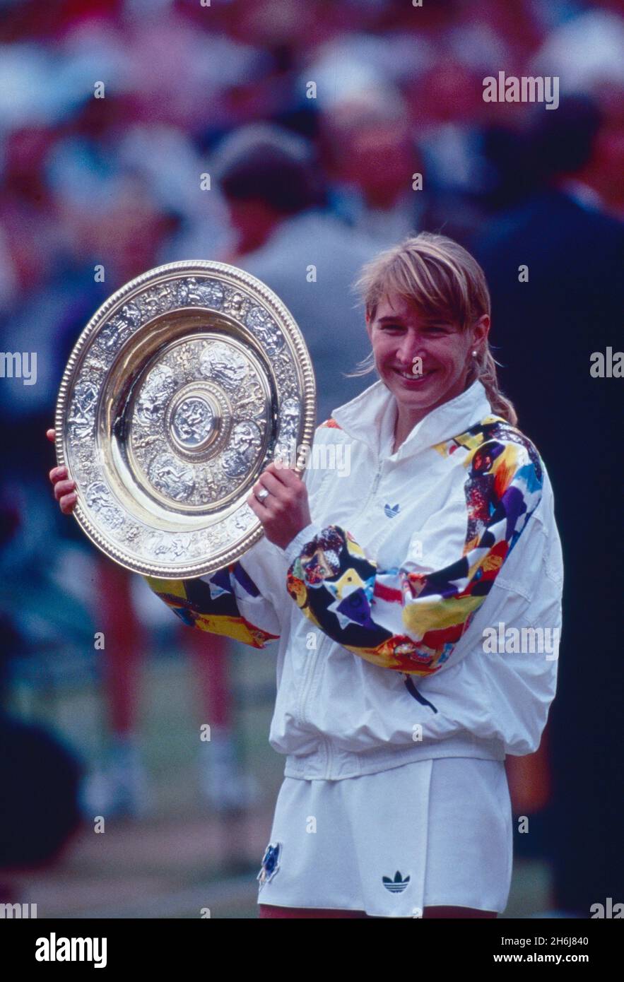 German tennis player Steffi Graf wins the tournament, Wimbledon, UK ...