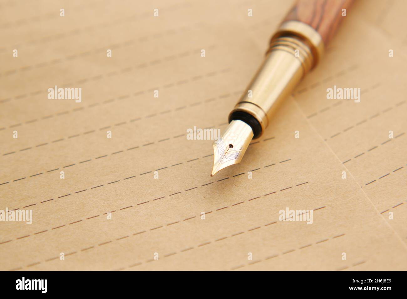 envelope , empty paper and fountain pen on table Stock Photo - Alamy