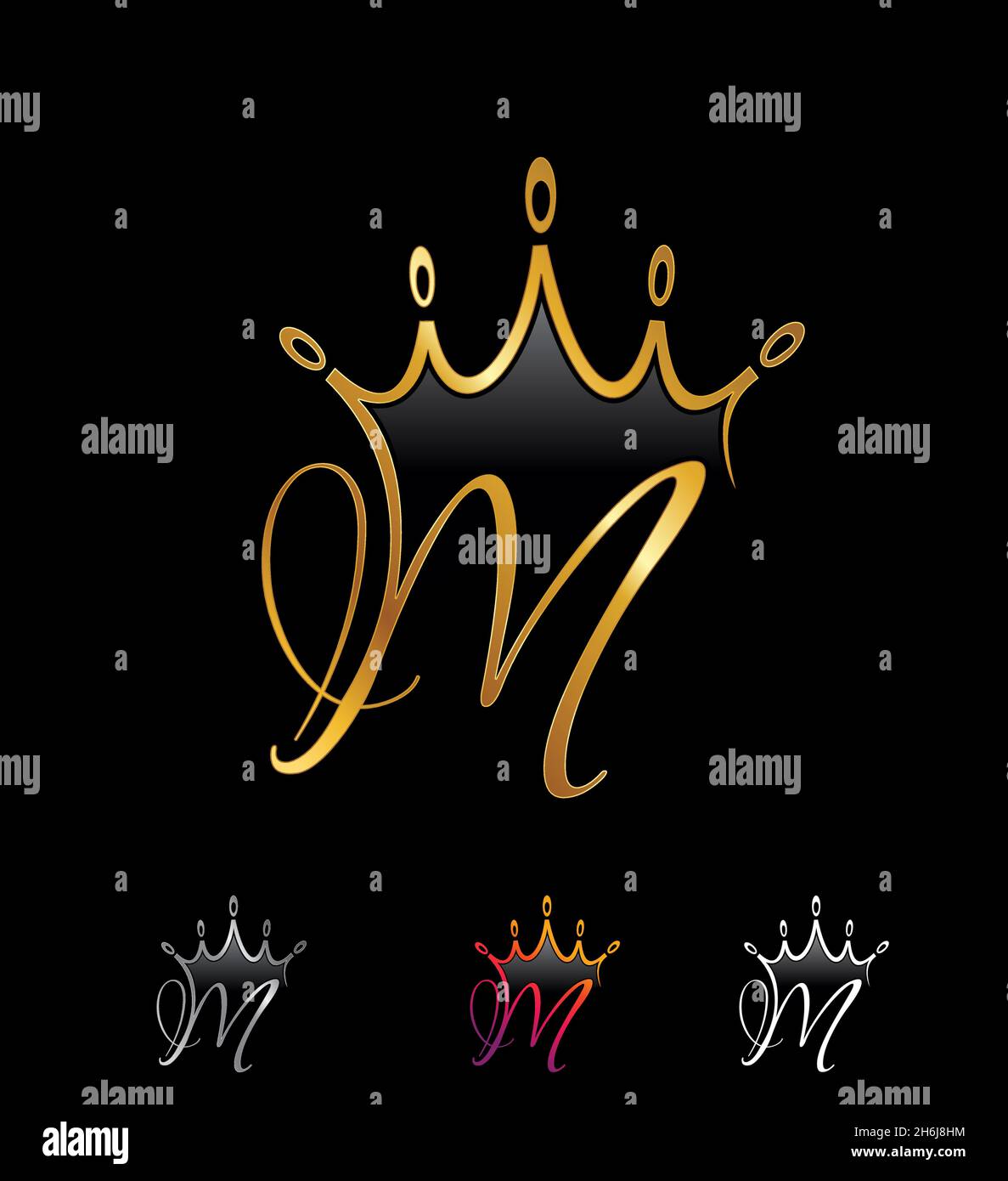 Crown with letter m hi-res stock photography and images - Alamy