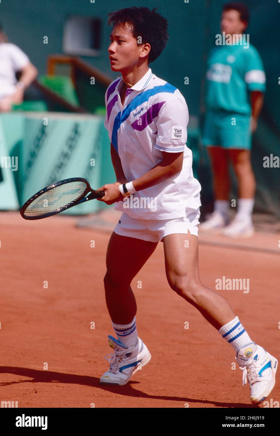 American tennis player Michael Chang, Roland Garros, France 1990 Stock ...