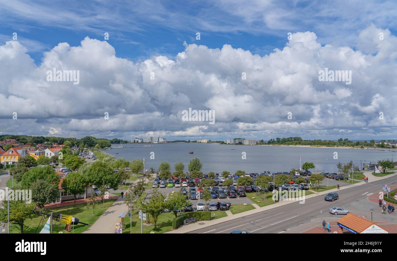 Landscape view of the inland lake of Heiligenhafen on the German Baltic ...