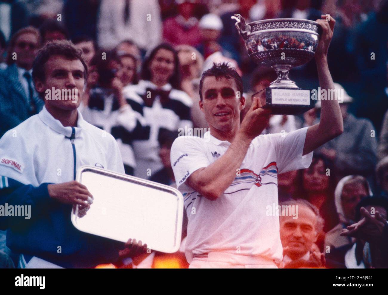 Czech tennis player Ivan Lendl, Roland Garros, France 1987 Stock Photo ...