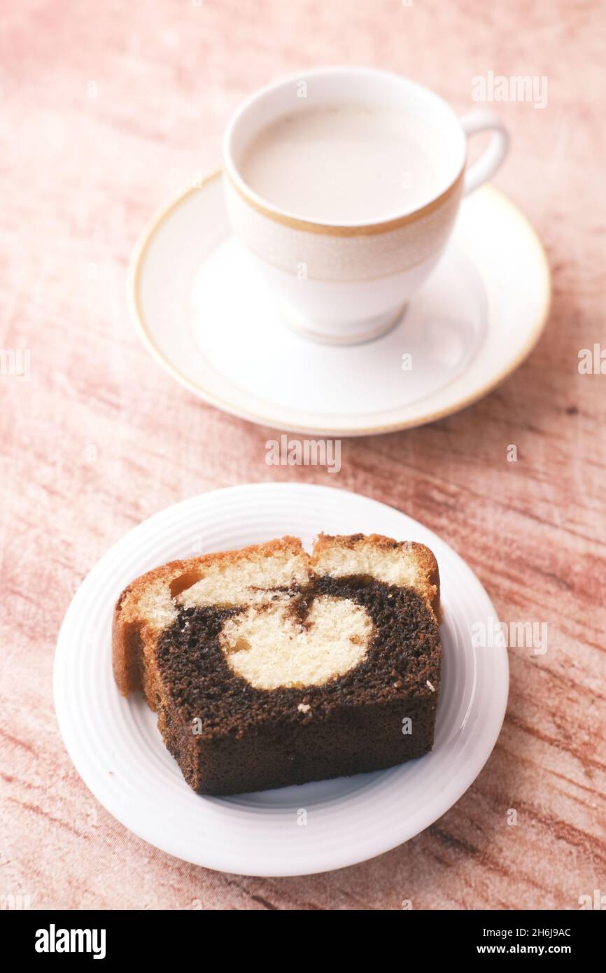 Tea slice cake no people cup hi-res stock photography and images - Alamy