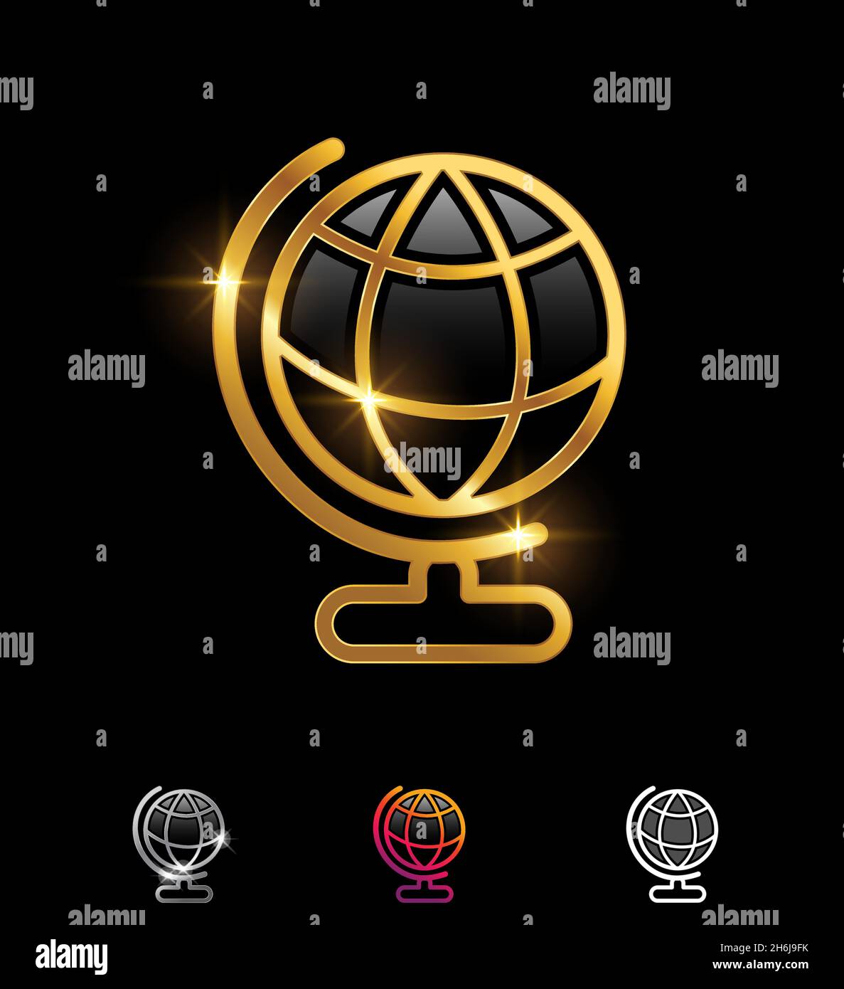 A Vector Illustration Set of Golden Globe Vector Sign Stock Vector ...