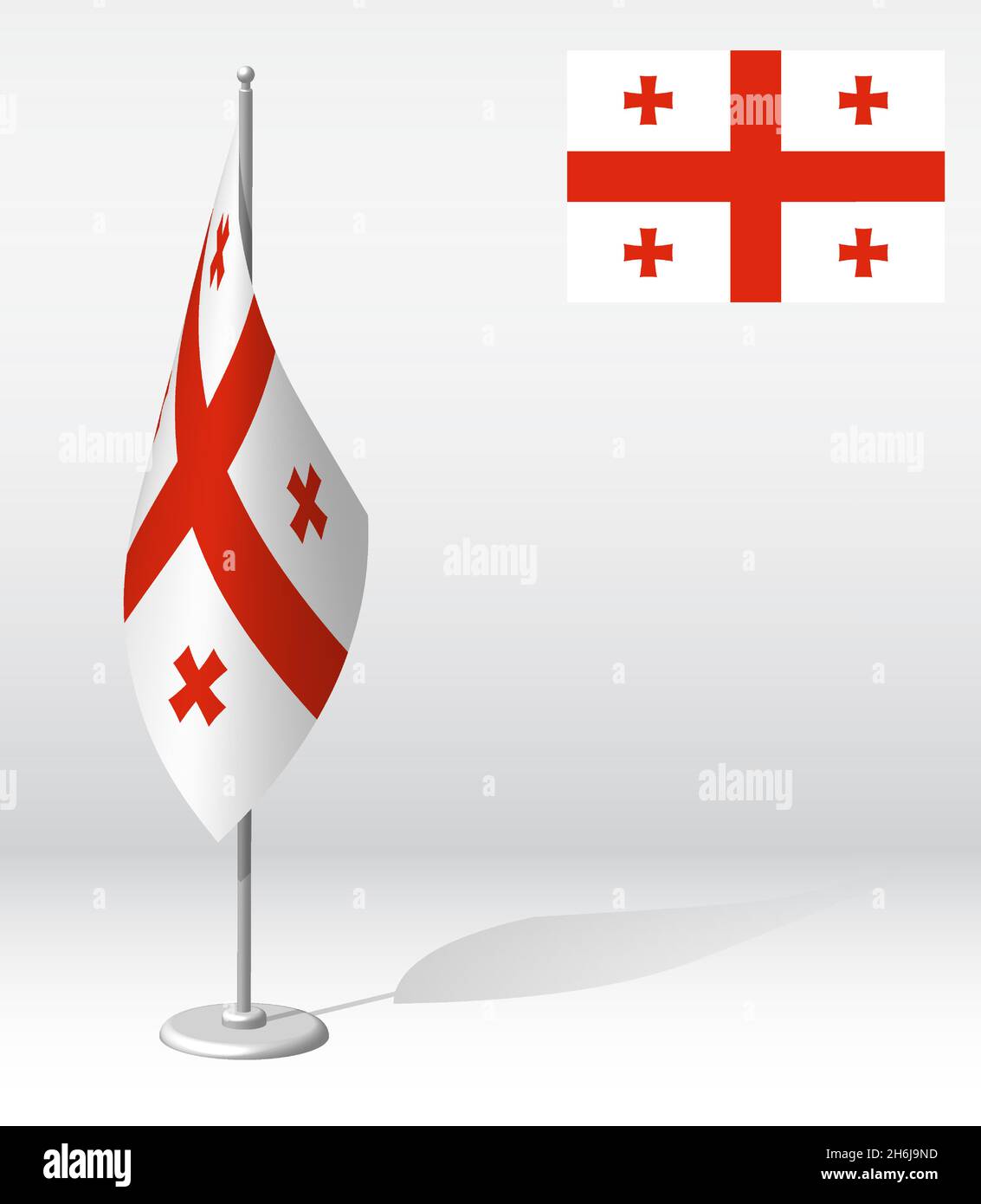 GEORGIA flag on flagpole for registration of solemn event, meeting ...