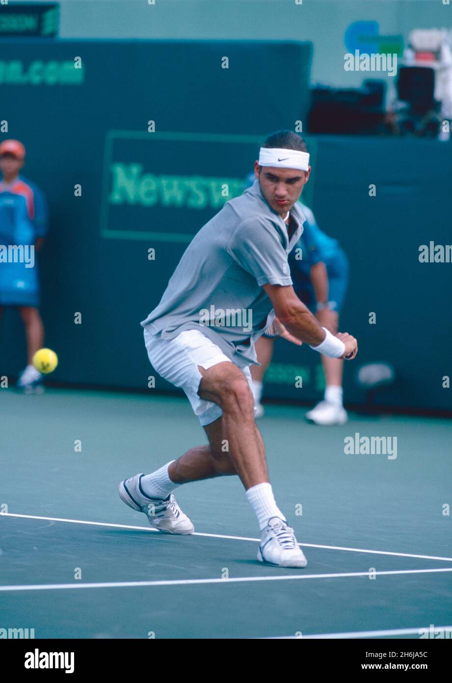 Swiss tennis player Roger Federer, Masters, Miami, 2001 Stock Photo - Alamy