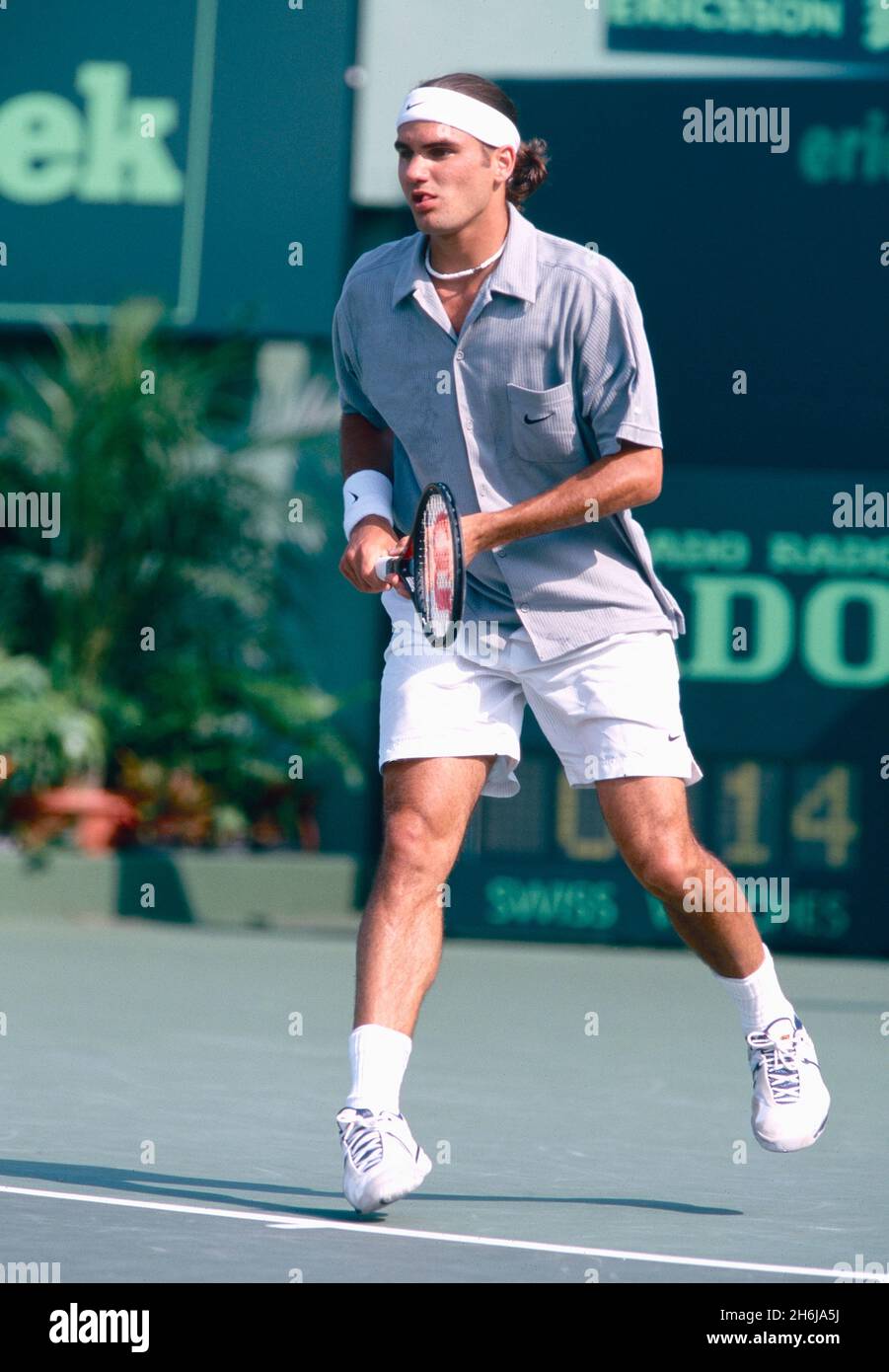 Swiss tennis player Roger Federer, Masters, Miami, 2001 Stock Photo - Alamy