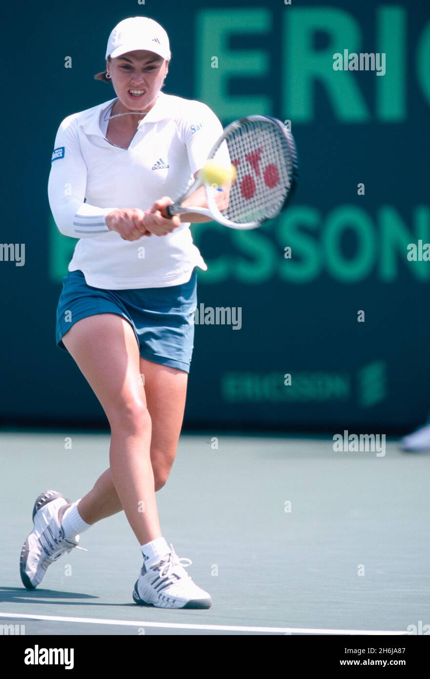 Swiss tennis player Martina Hingis, Masters, Miami 2001 Stock Photo - Alamy