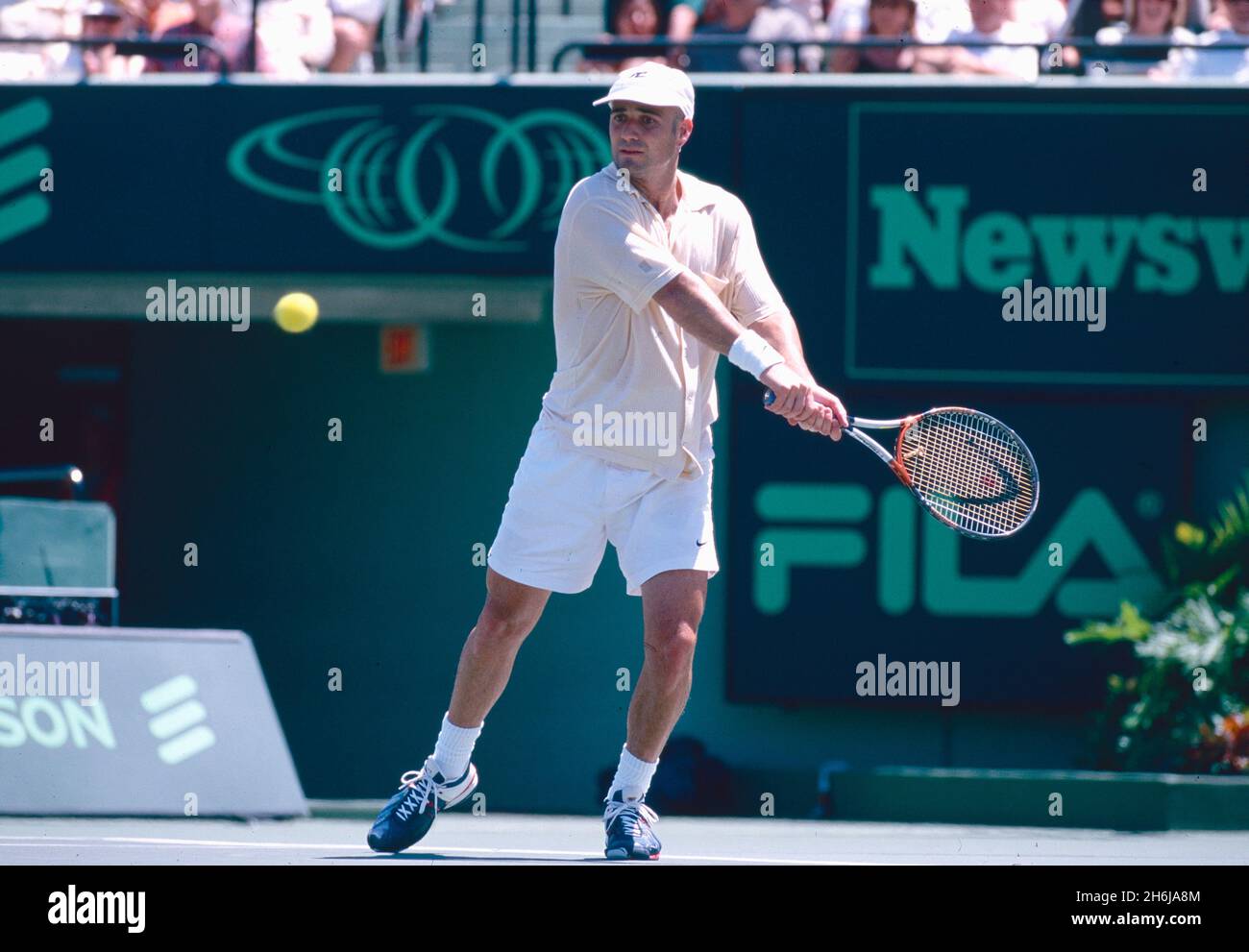 American tennis player Andre Agassi, Masters, Miami 2001 Stock Photo ...