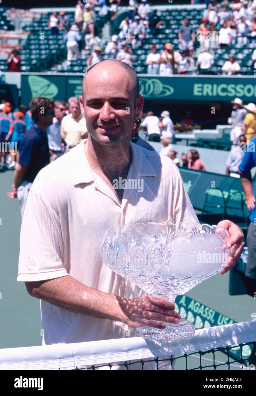 American tennis player Andre Agassi, Masters, Miami 2001 Stock Photo ...