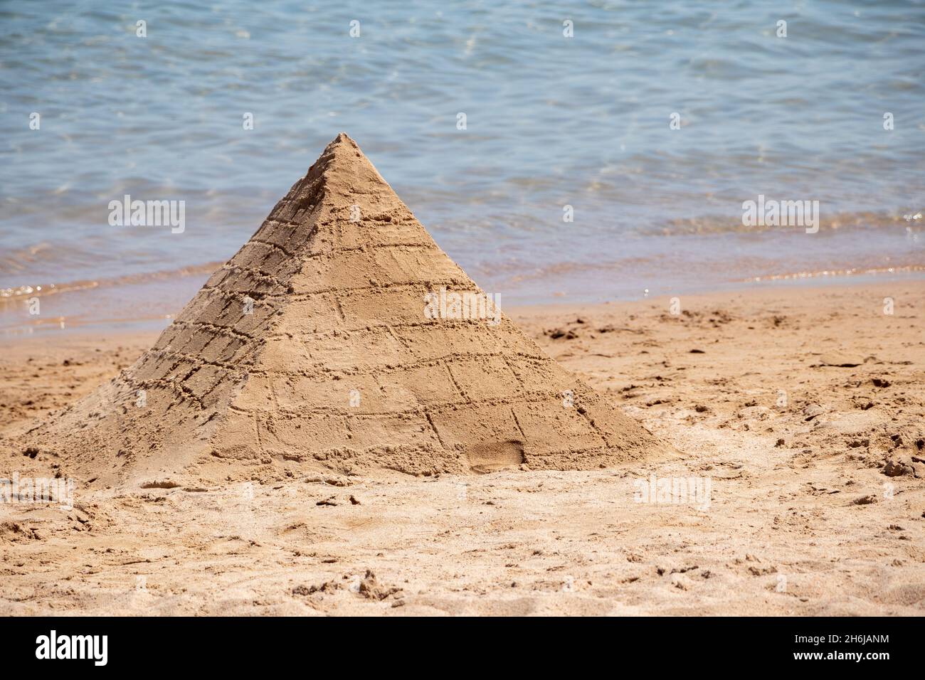 Sand pyramids on the beach in Hurghada Stock Photo - Alamy