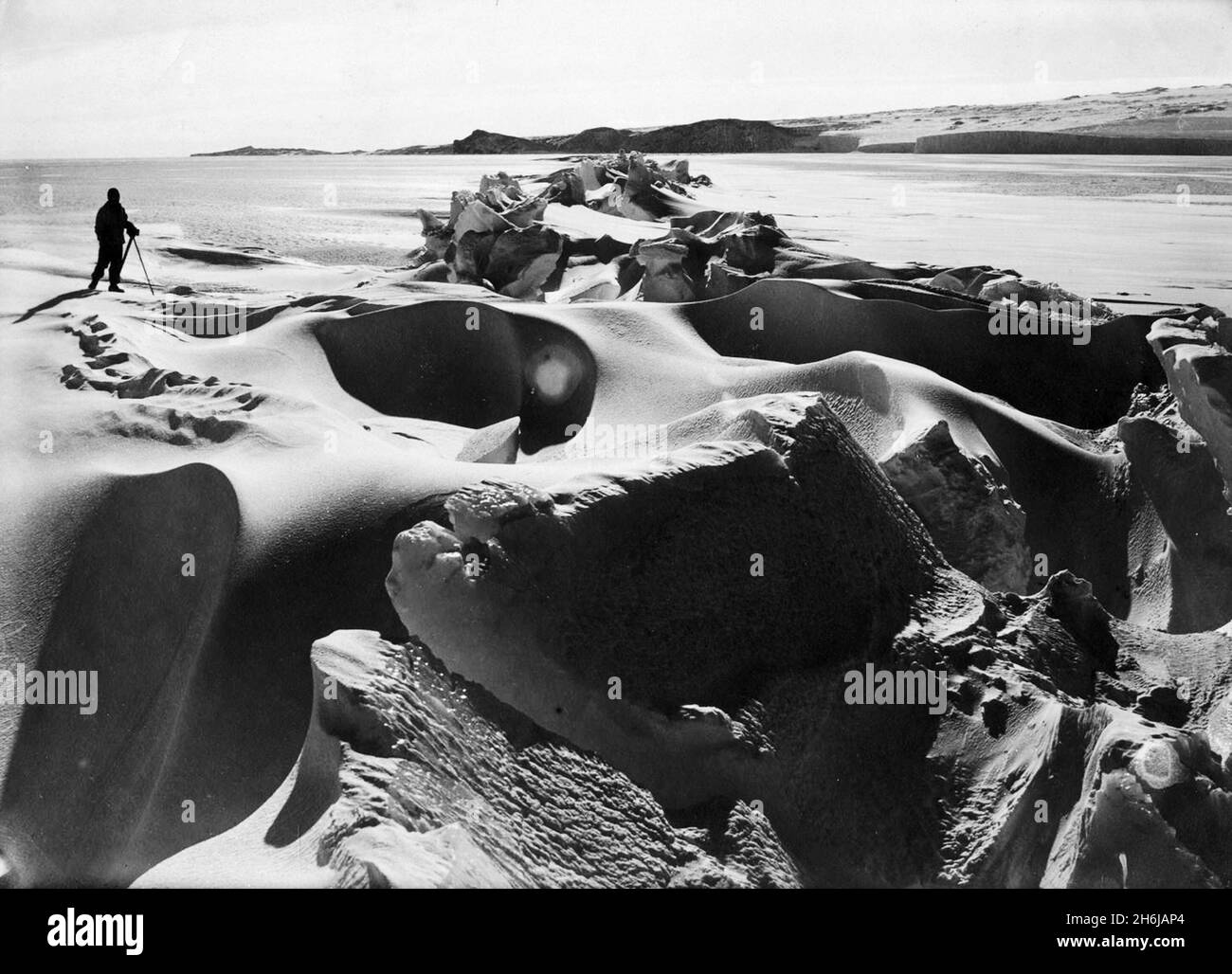 A person on the ice during Captain RF Scott (Scott of the Antarctic ...
