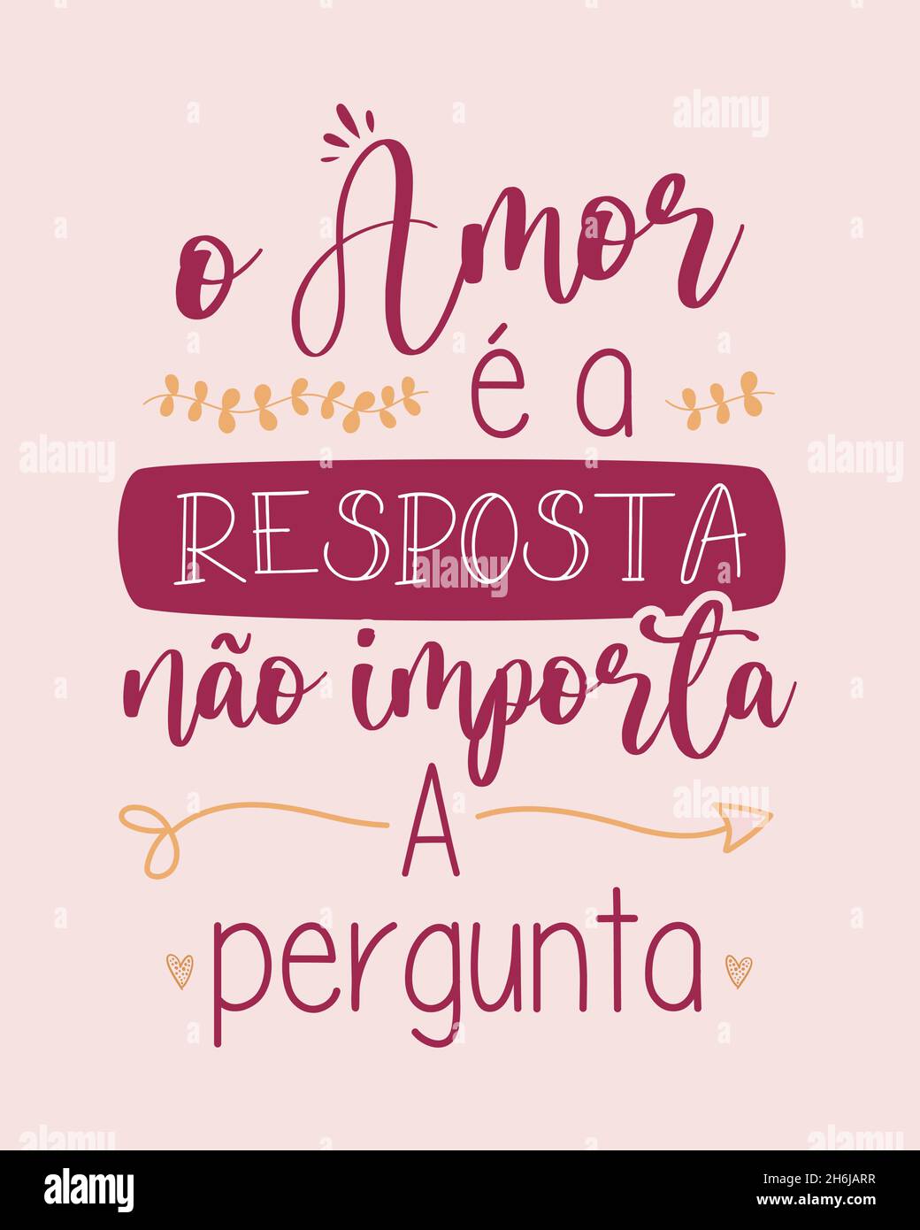 Red orange Portuguese Love Poster. Translation from Brazilian ...