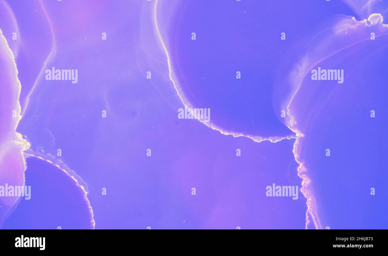 Abstract Paint Background. Blue Contemporary Minimal Wall. Neon Oil ...