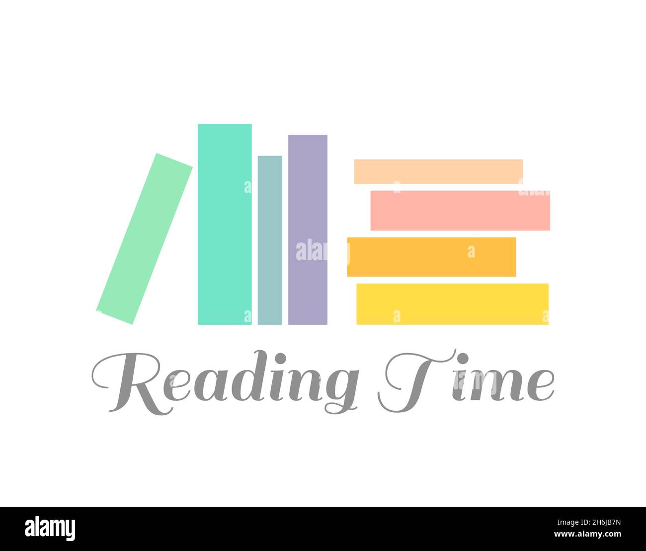 Books spines pile symbol, reading time. Vector illustration Stock ...