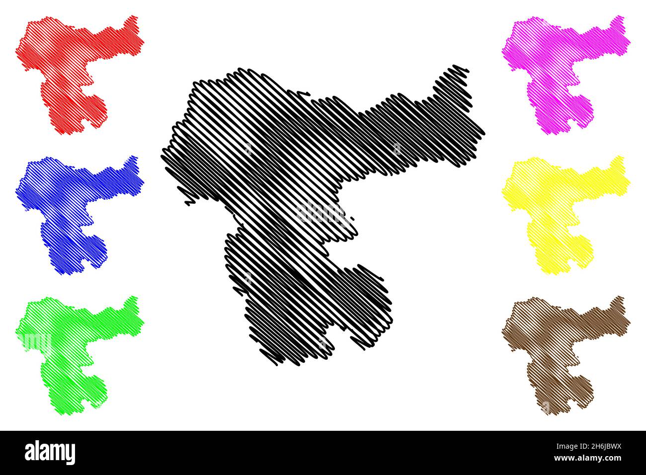 Baran district (Rajasthan State, Republic of India) map vector ...