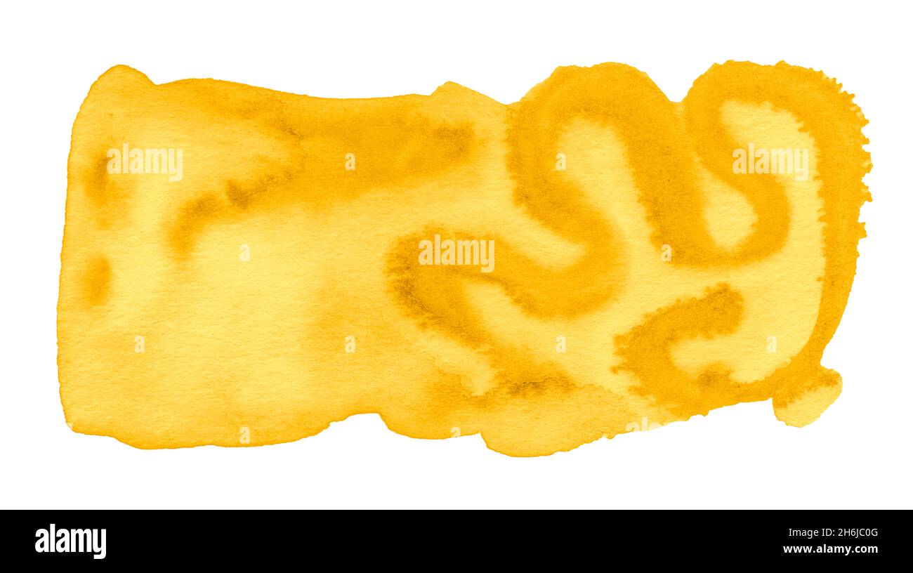 Abstract yellow watercolor frame with natural paint streaks Stock Photo ...