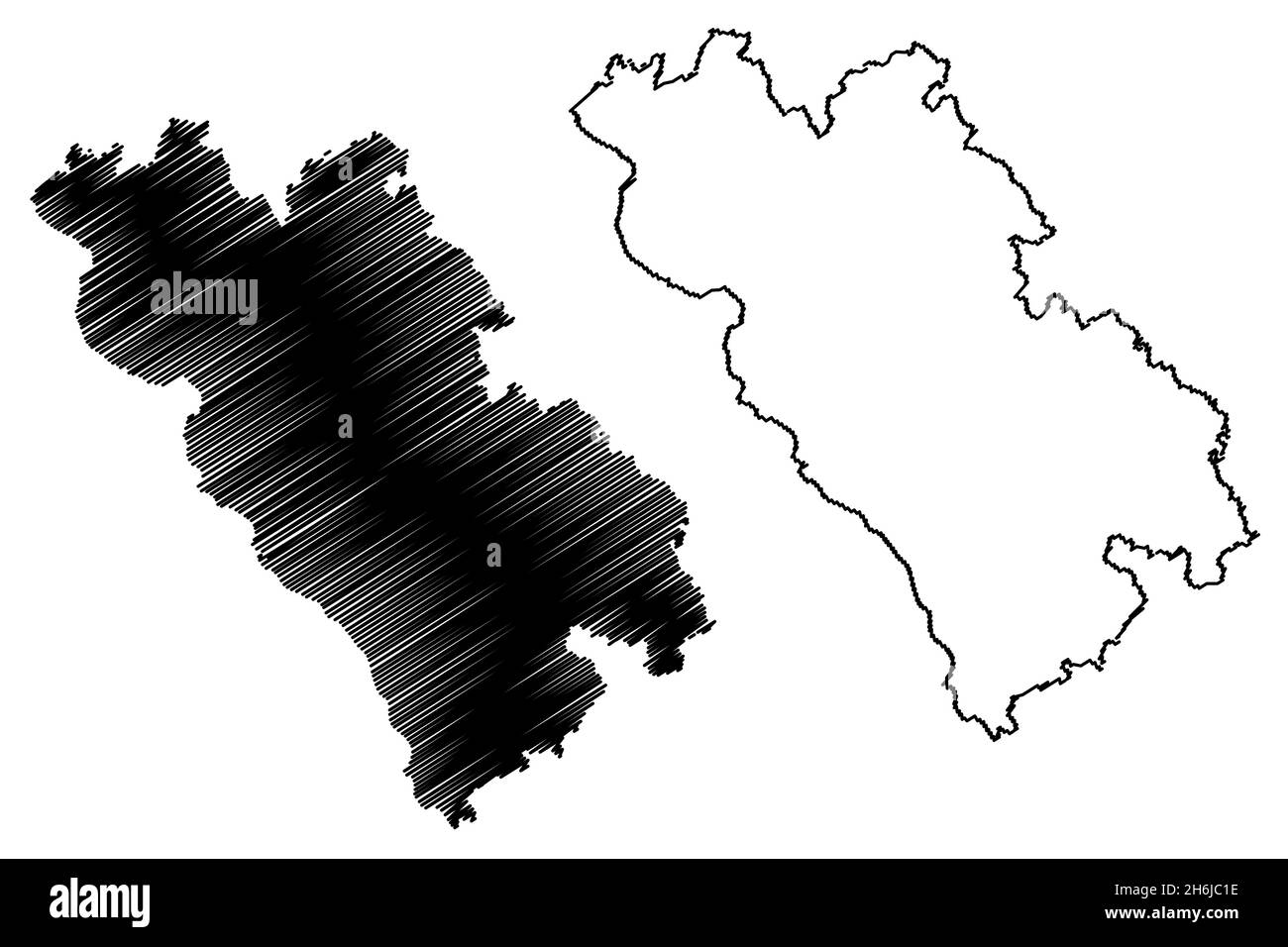 Unnao district (Uttar Pradesh State, Republic of India) map vector ...