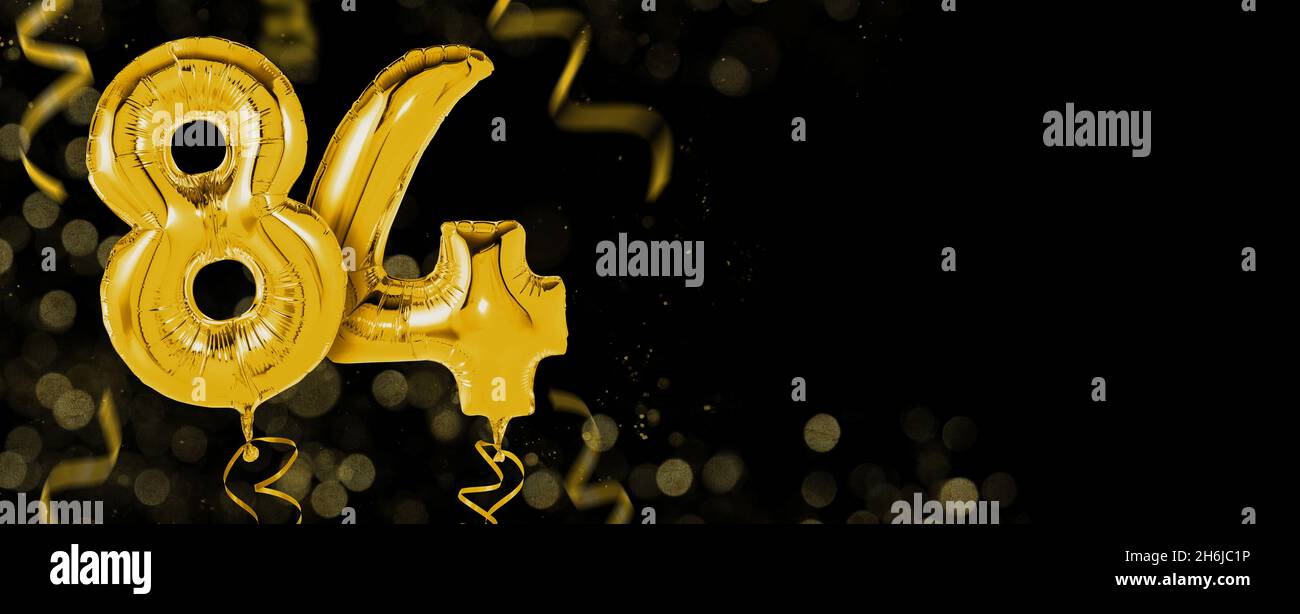 Golden balloons with copy space - Number 84 Stock Photo - Alamy
