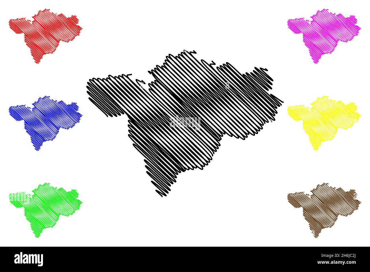 Barmer district (Rajasthan State, Republic of India) map vector ...