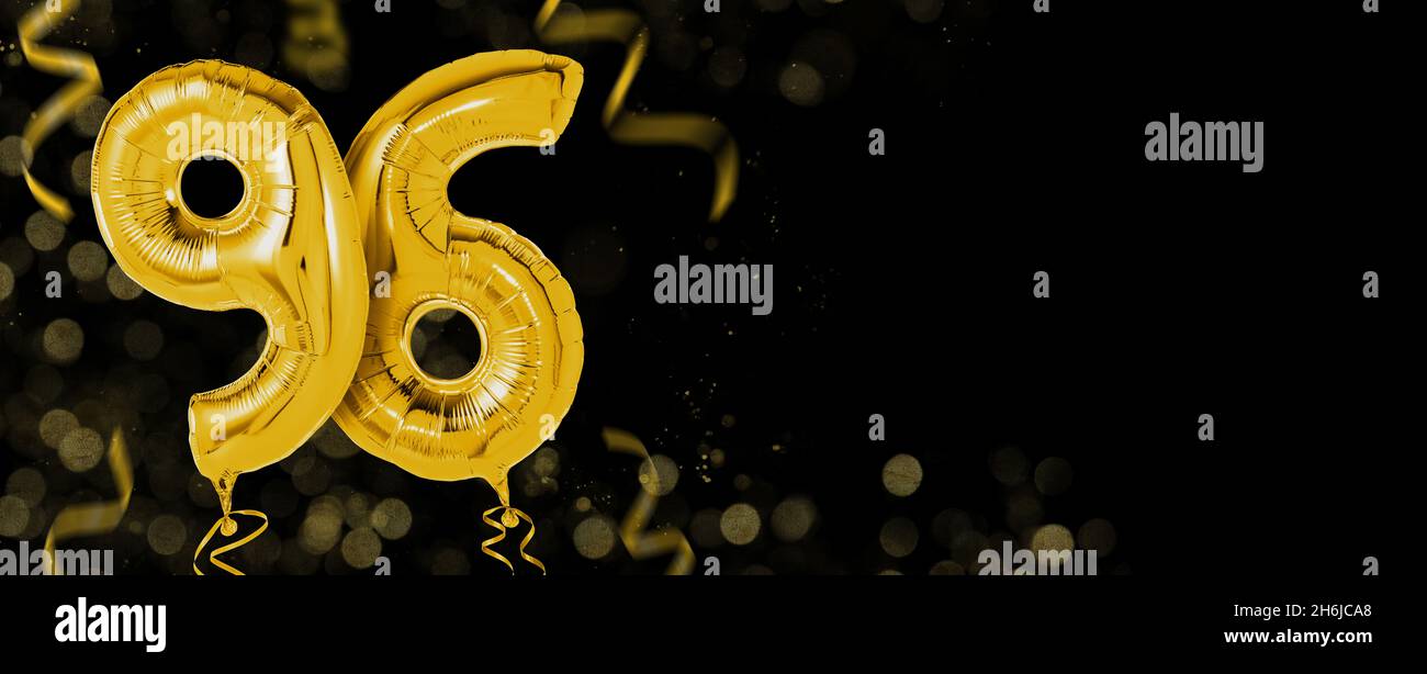 Golden balloons with copy space - Number 96 Stock Photo - Alamy