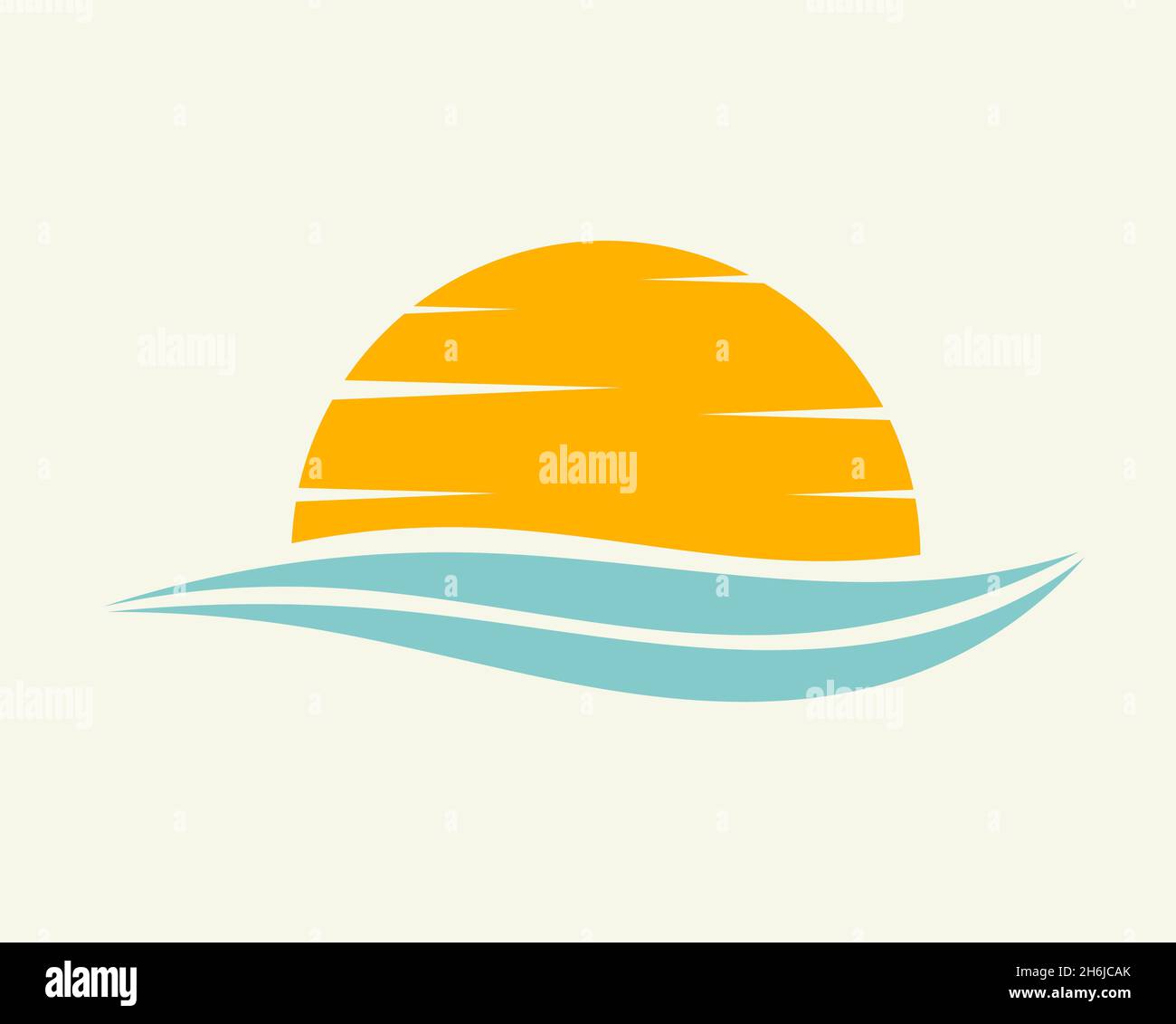 Sunset sun and sea icon. Sunset symbol. Vector illustration Stock ...