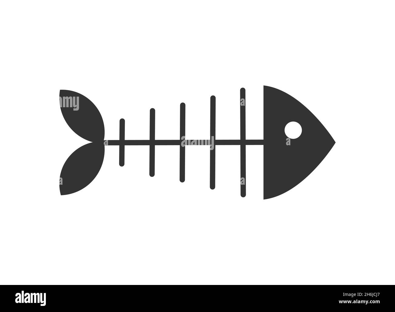 Fishbone icon. Black fish bone vector illustration Stock Vector Image ...