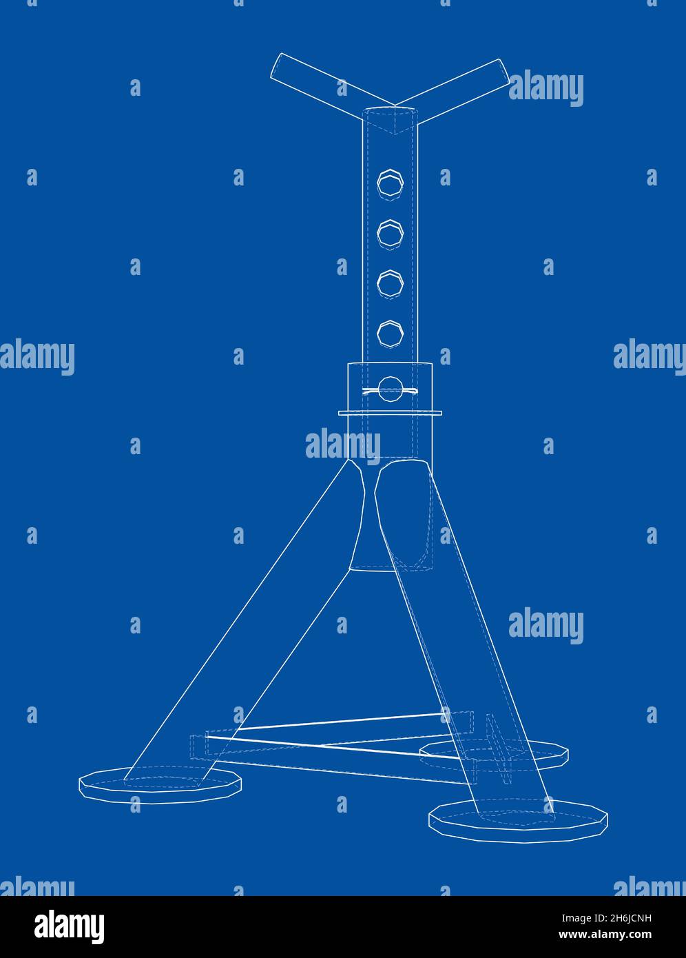 Axle stand isolated. 3d illustration Stock Photo - Alamy