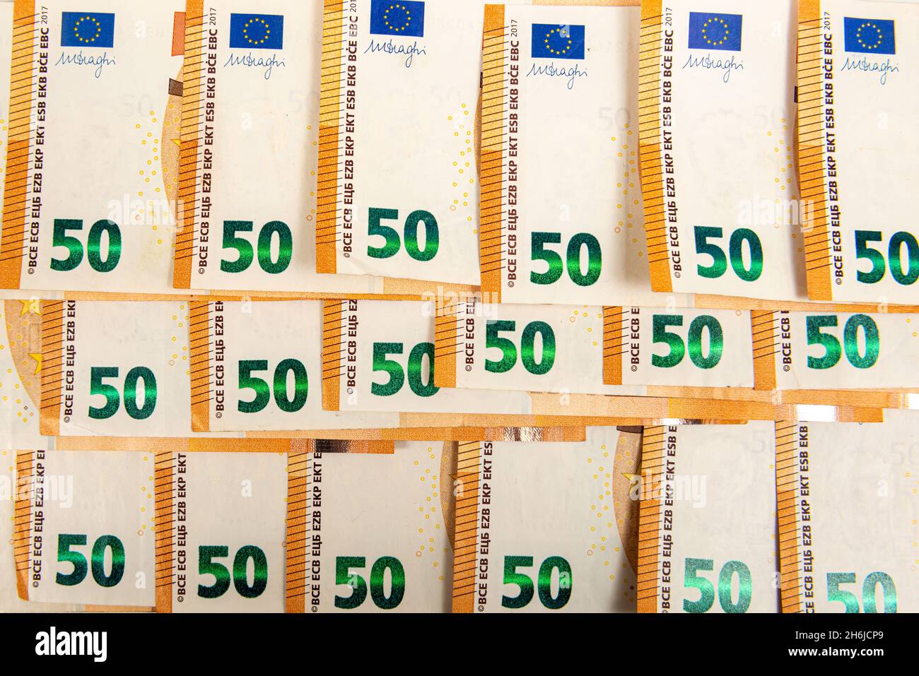 background from 50 euro banknotes, Euro banknote as part of the ...