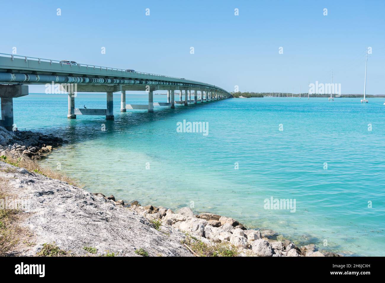 view of the overseas highway connecting Florida state with the keys ...