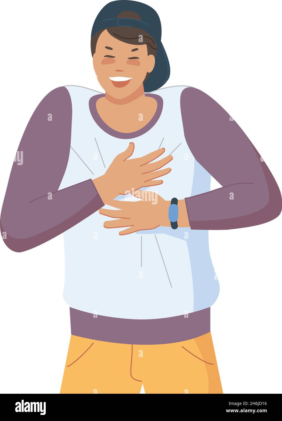 Man in cap white shirt Stock Vector Images - Alamy